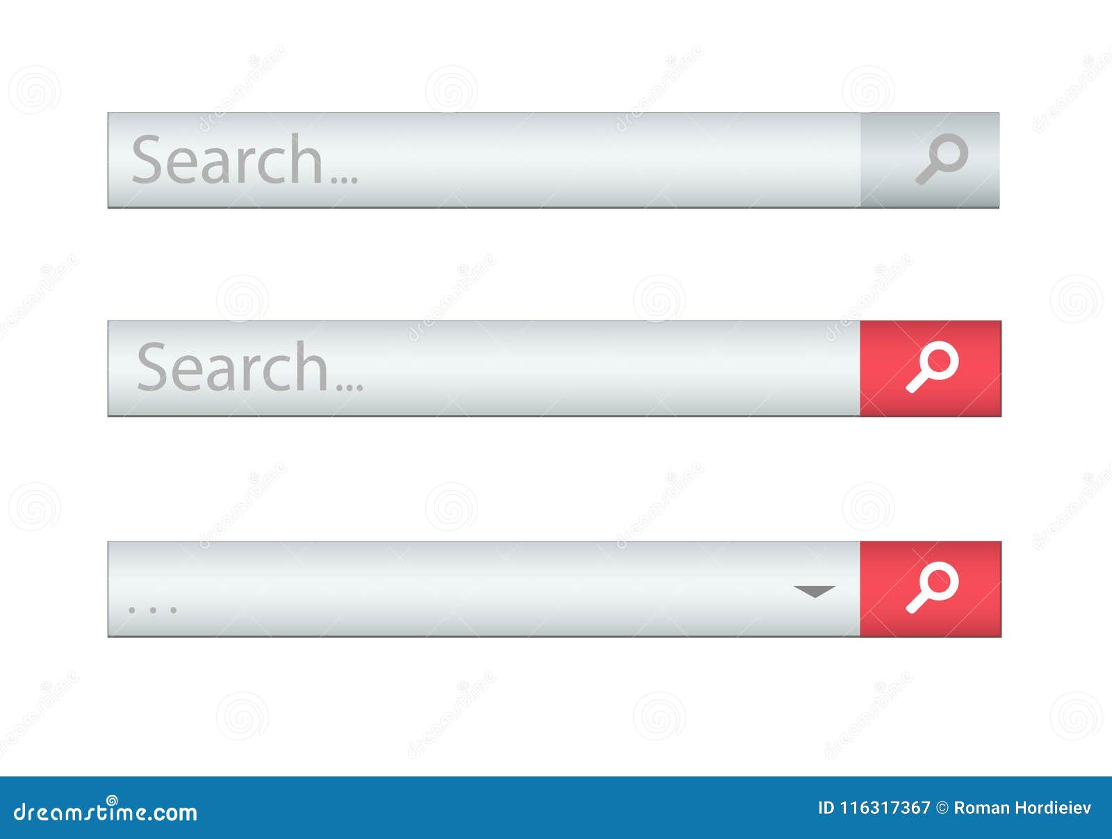 Search Bar Isolated on White Background. Vector Template for Internet ...