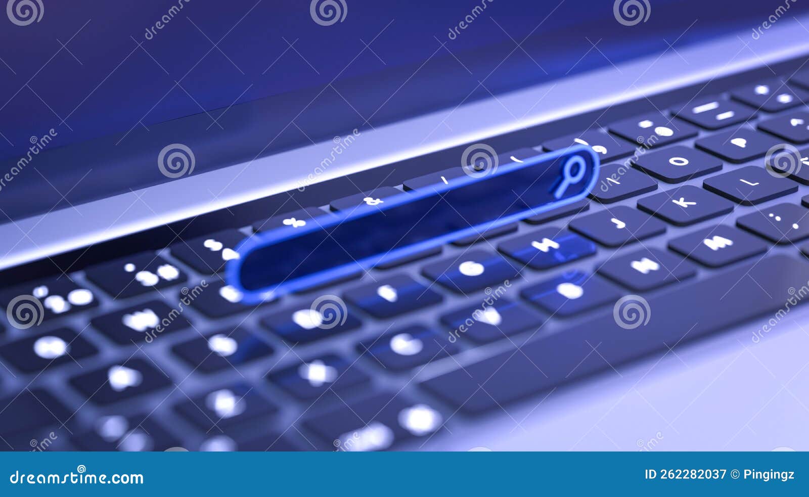 3d Render Search Bar on Keyboard Laptop Stock Image - Image of display ...
