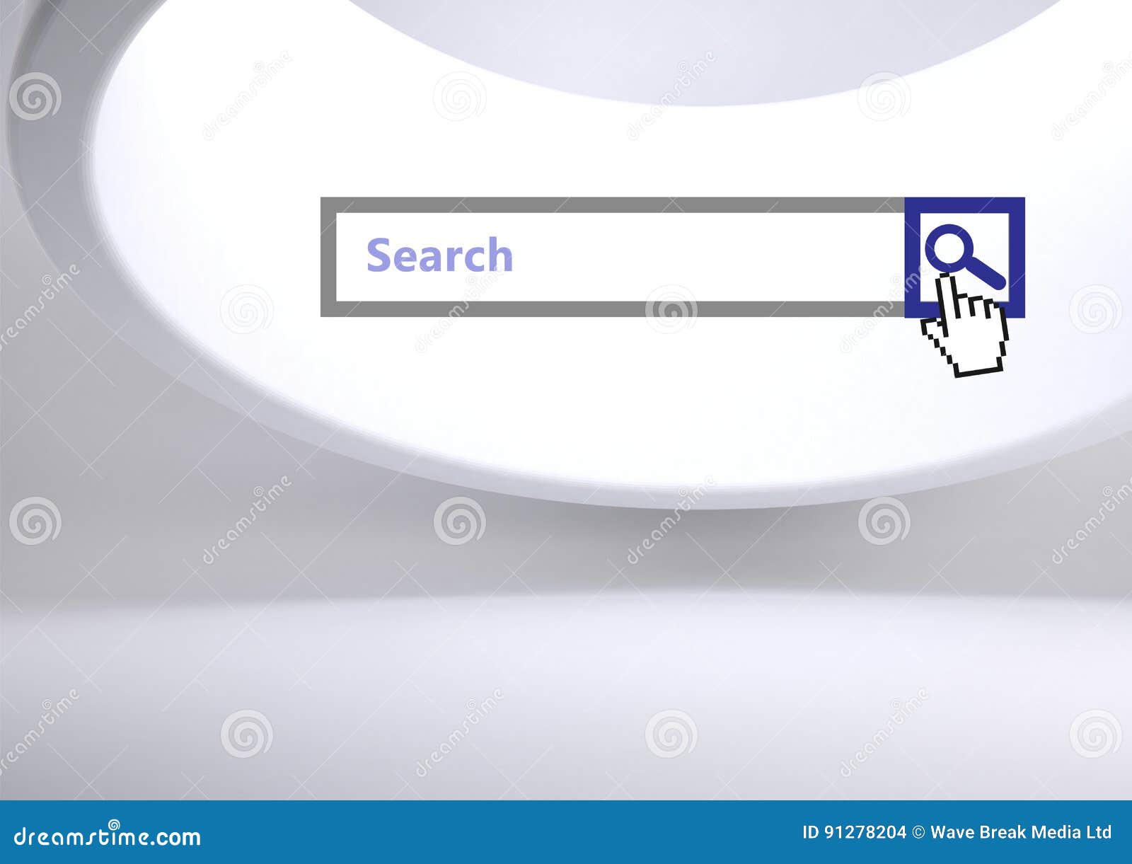 Search Bar with Minimal White Curved Background Stock Illustration ...