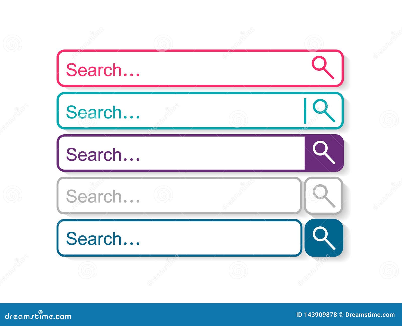 Search bar, set of search stock vector. Illustration of modern - 143909878