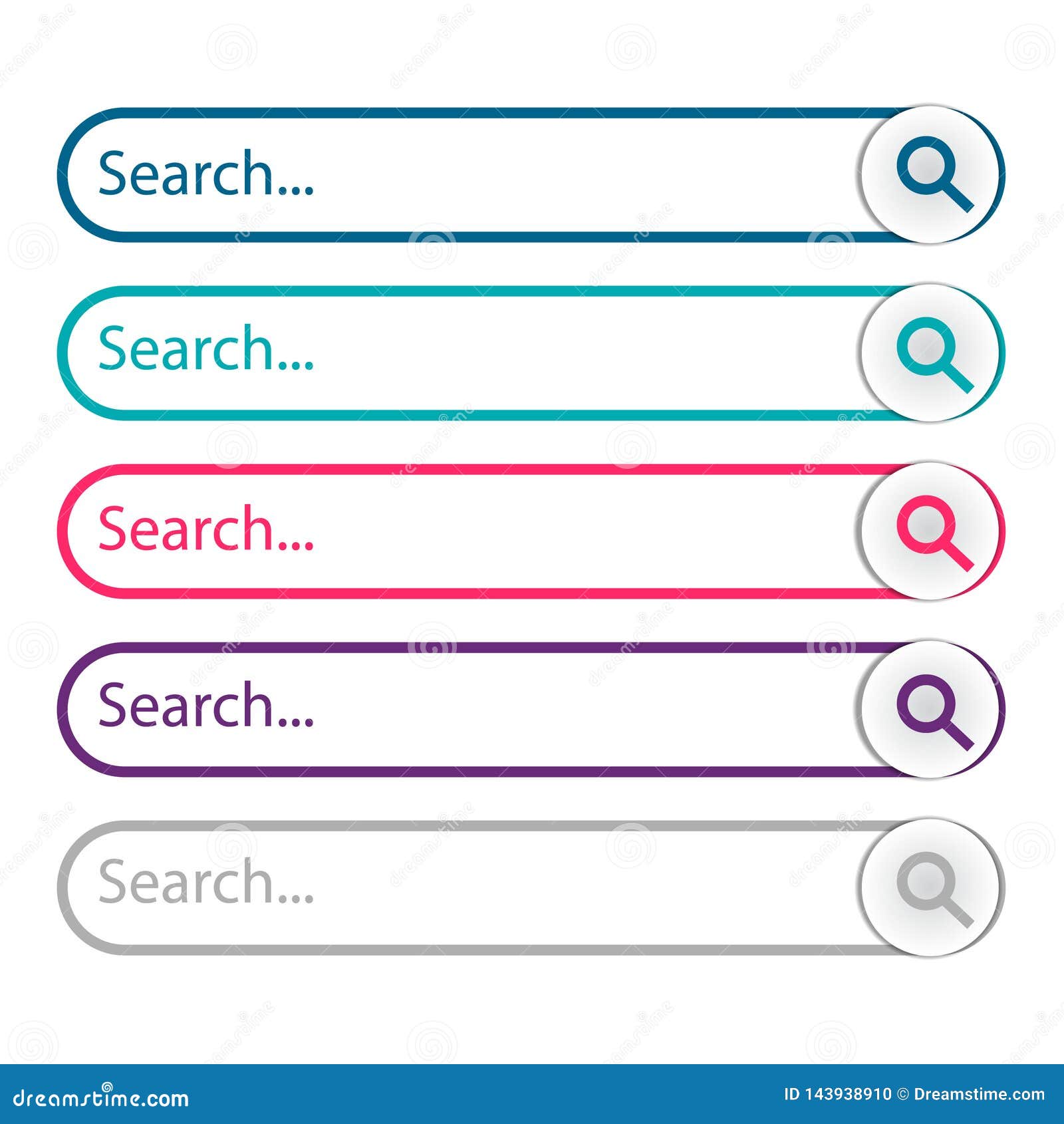 Search bar, set of search stock vector. Illustration of frame - 143938910