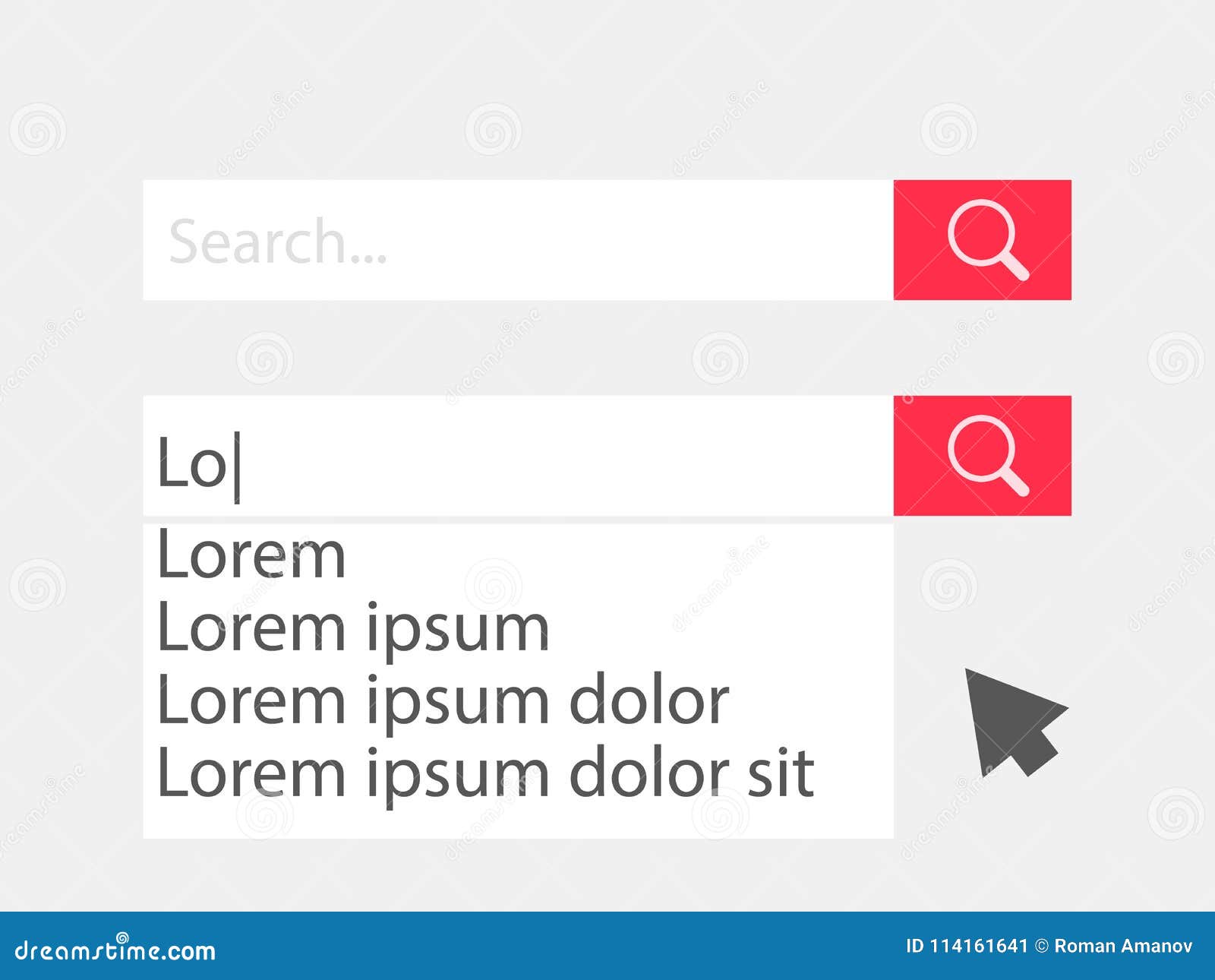 Search Bar Template. Internet Searching. Web-surfing Interface. Vector ...