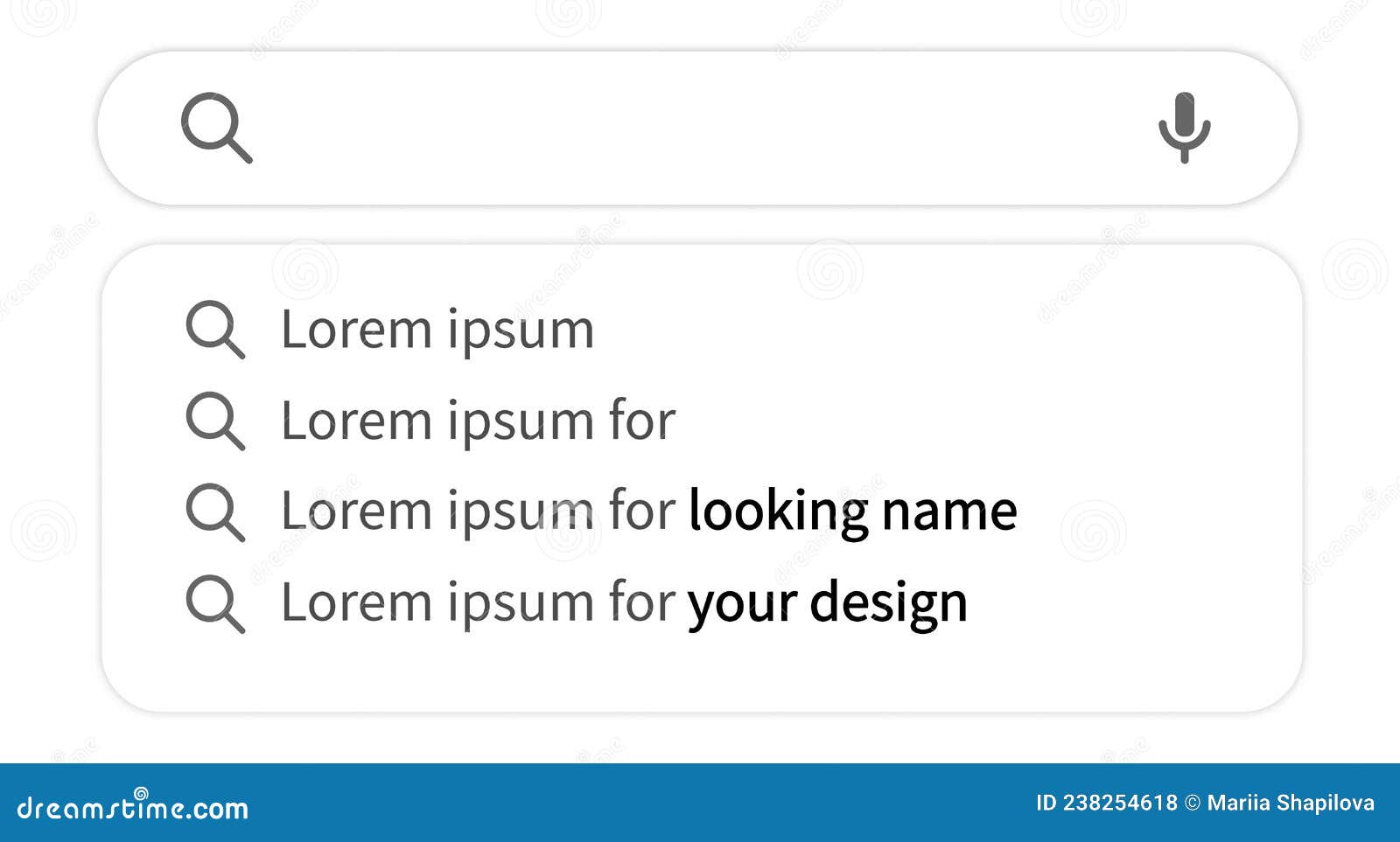 Search bar template stock vector. Illustration of frame - 238254618