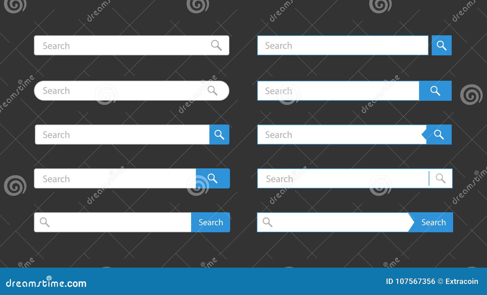 Search bar template stock vector. Illustration of field - 107567356