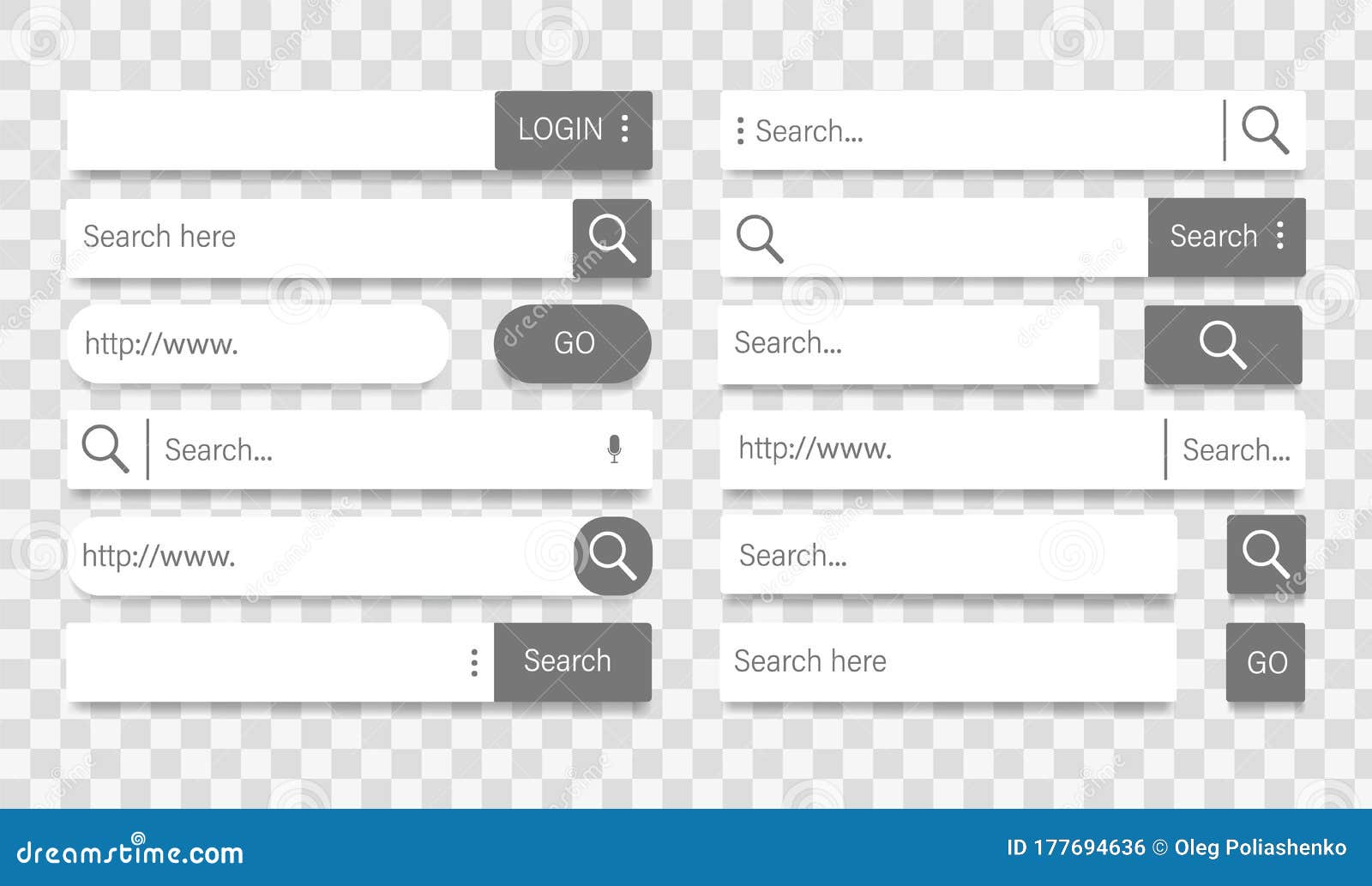 Set of Search Bar Templates Stock Vector - Illustration of collection ...