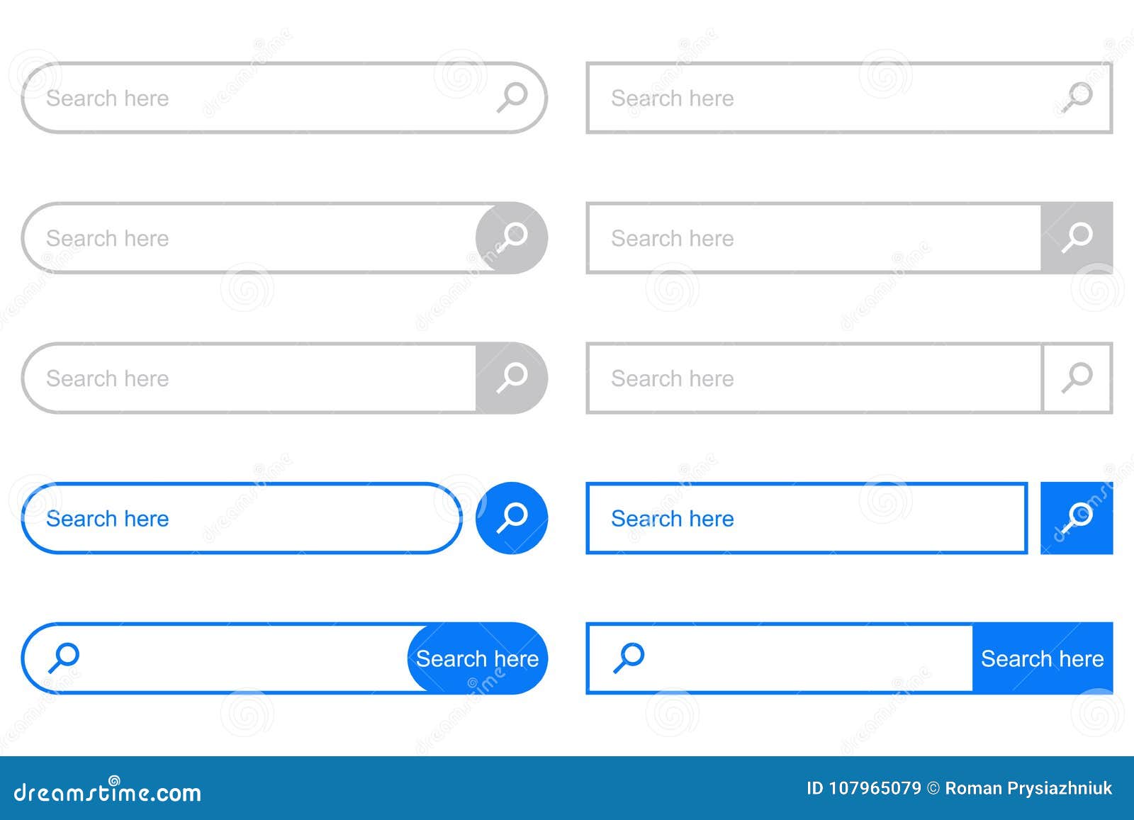Search Bar for UI. Set of Elements for Design Interface of Website ...
