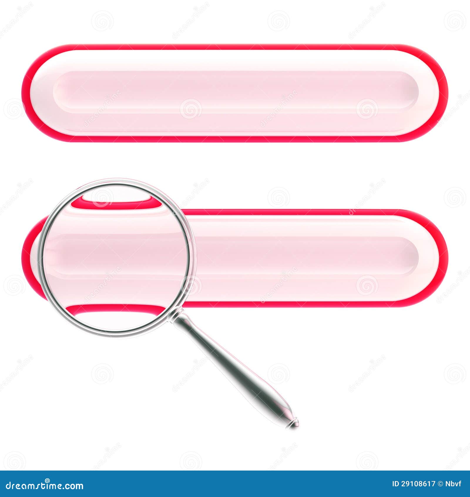 Search Bar Under the Magnifier Icon Isolated Stock Illustration ...