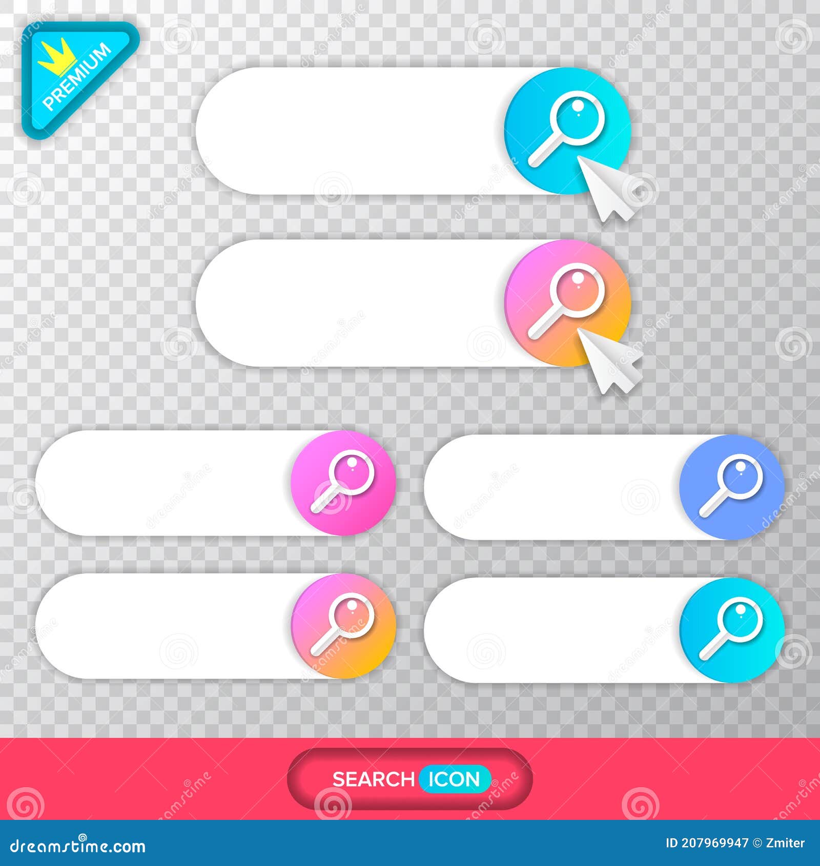 Search Bar Vector Design Ui Elements Ui. Blue and Pink Search Bar Icon ...