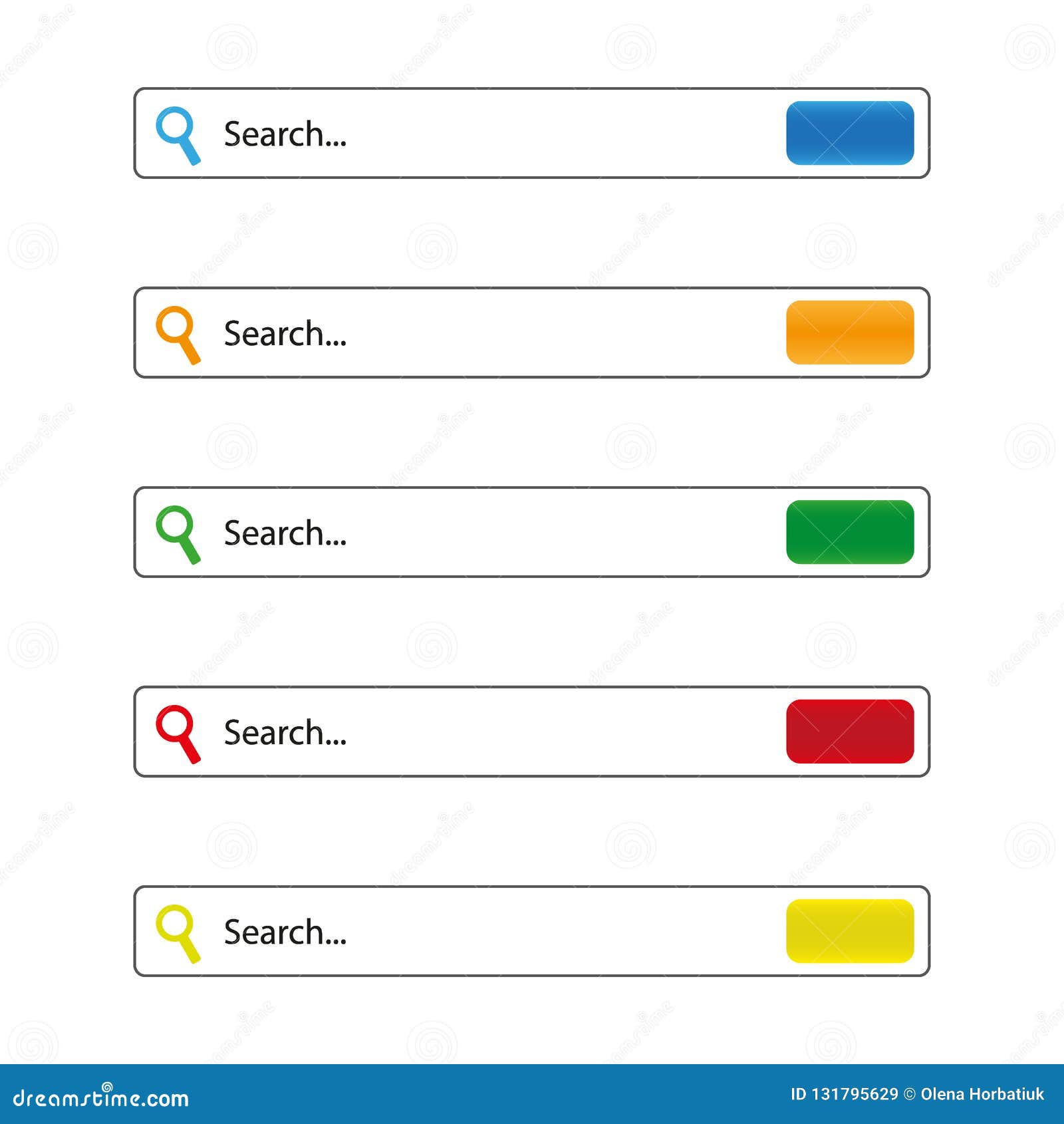 Search Bar Vector Element Design, Set of Search Boxes Ui Template ...