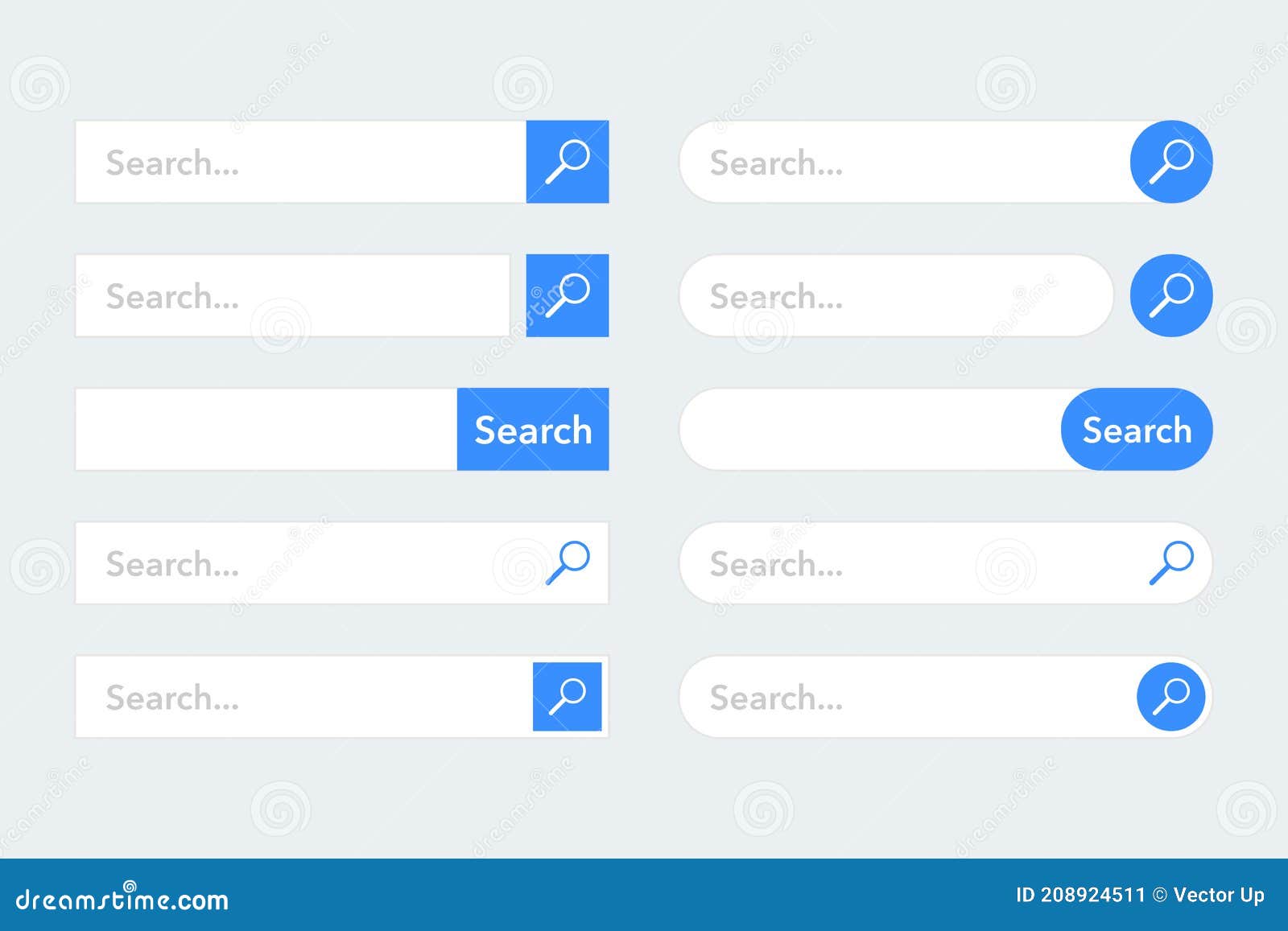 Search Bar Vector Element Design, Set of Search Boxes Ui Template ...