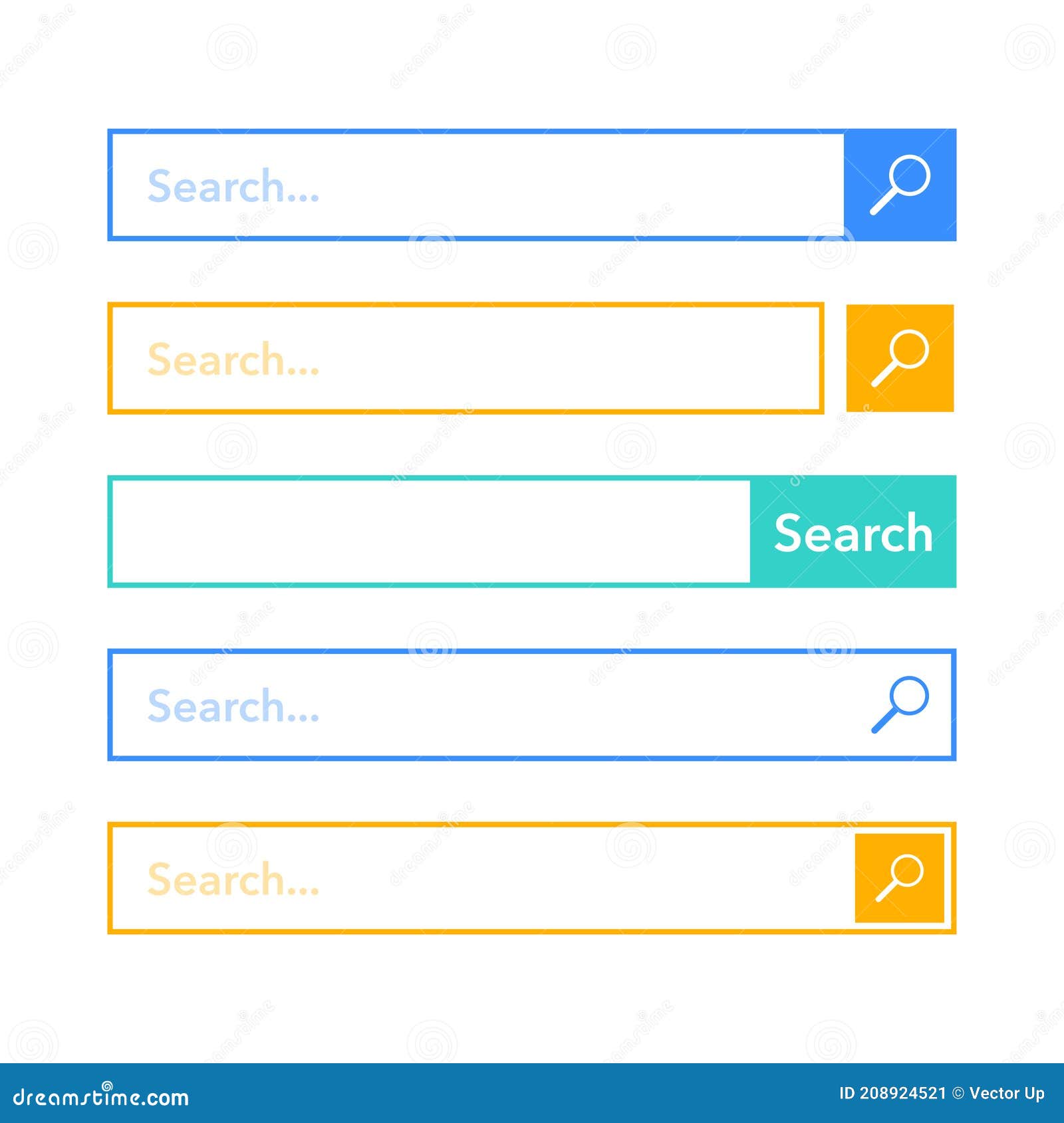 Search Bar Vector Element Design, Set of Search Boxes Ui Template ...