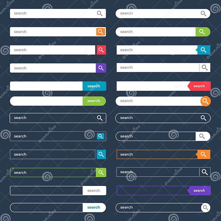 Search bar element stock vector. Illustration of isometric - 123043336