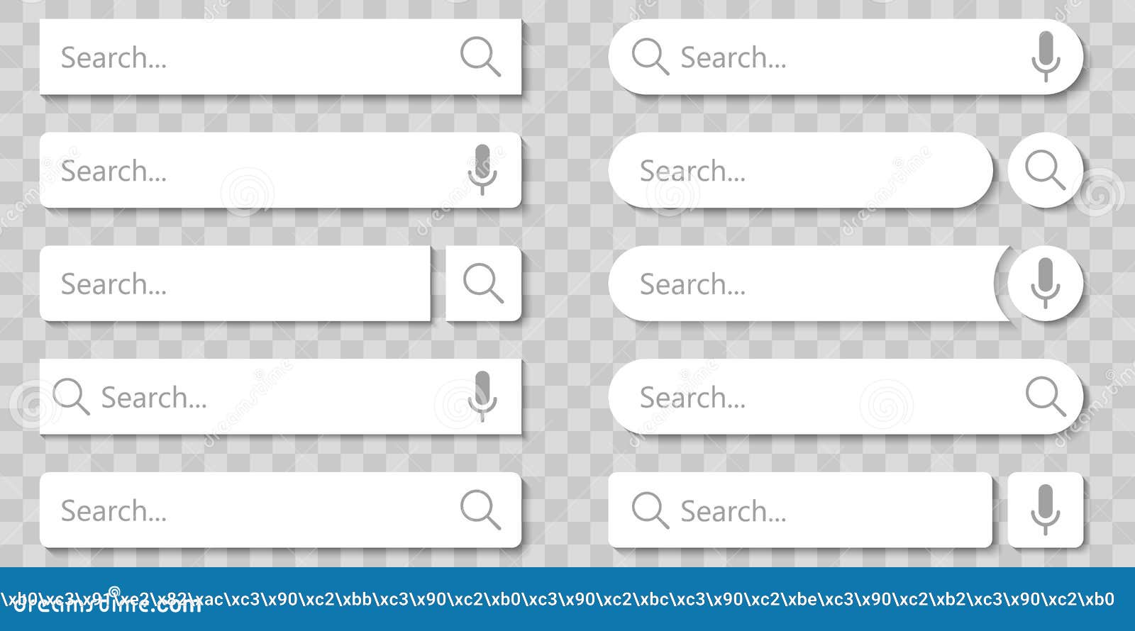 Search Bar Vector Element with Diferent Design, Set of Ten Search Boxes ...