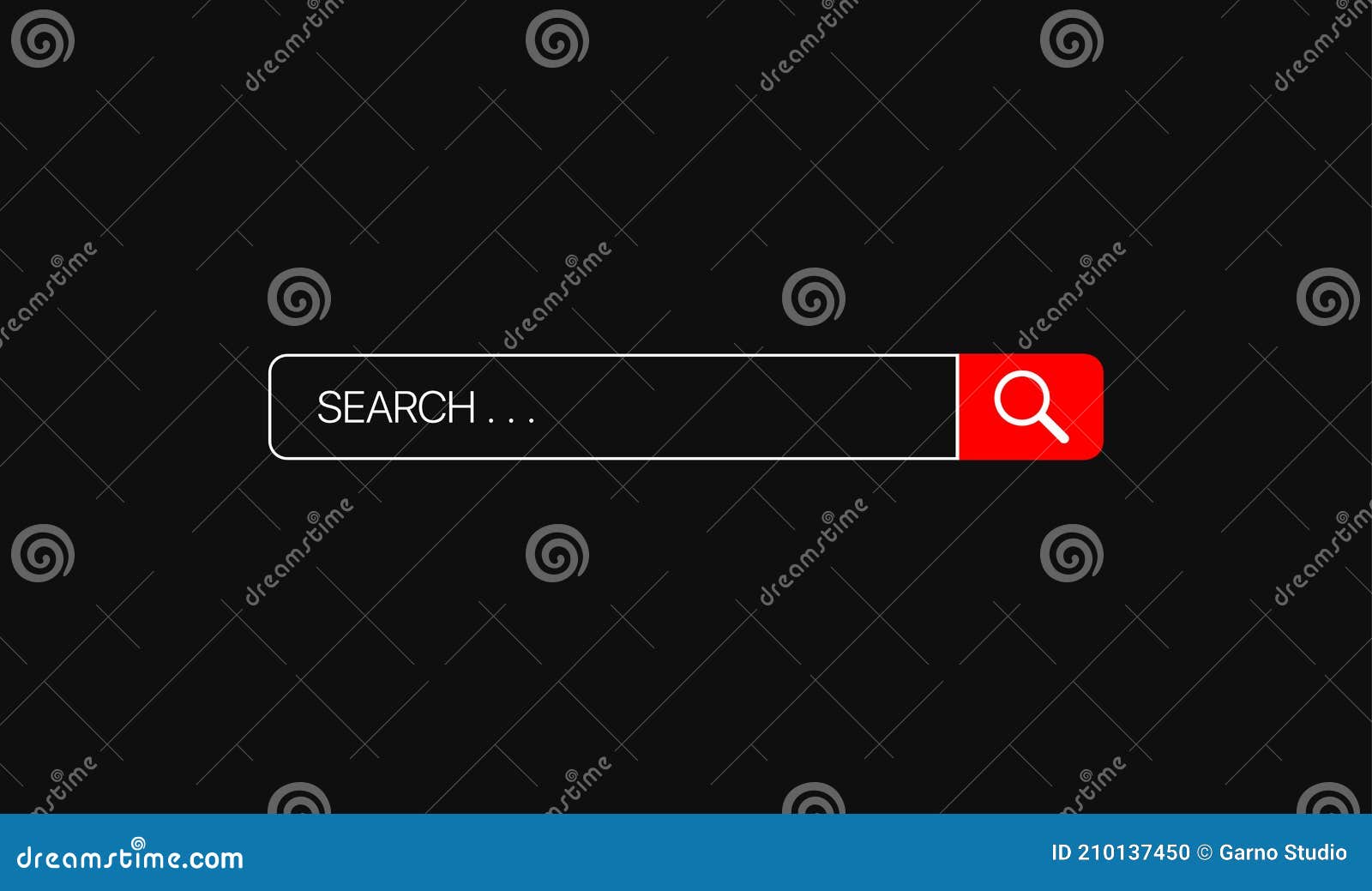 Search Bar Vector Element with Icon on Black Background Stock Vector ...