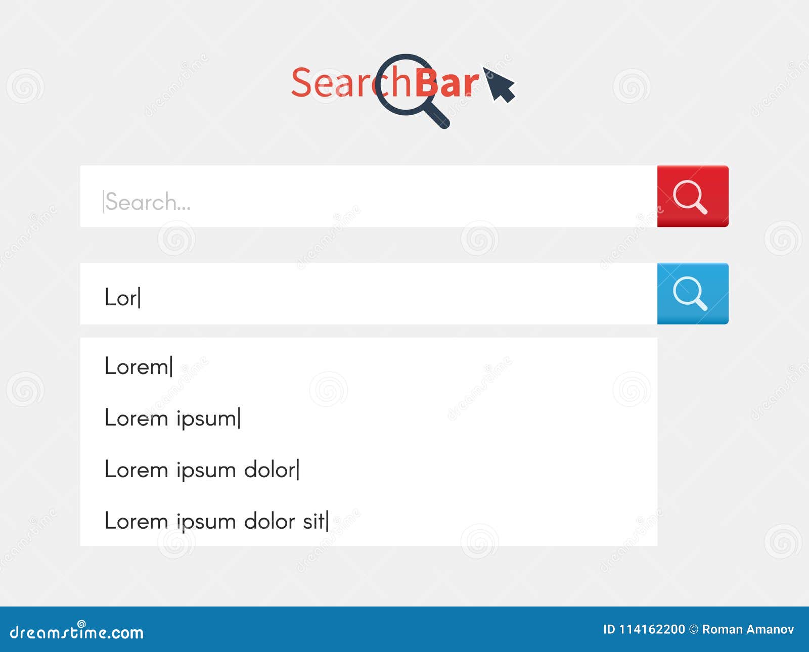 Search Bar Template. Internet Searching. Web-surfing Interface. Vector ...
