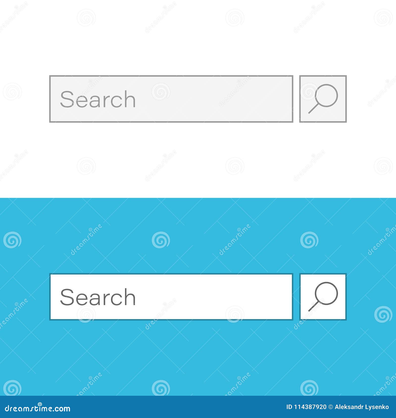 Search Bar Vector Ui Element Icon in Flat Style. Search Website Stock ...