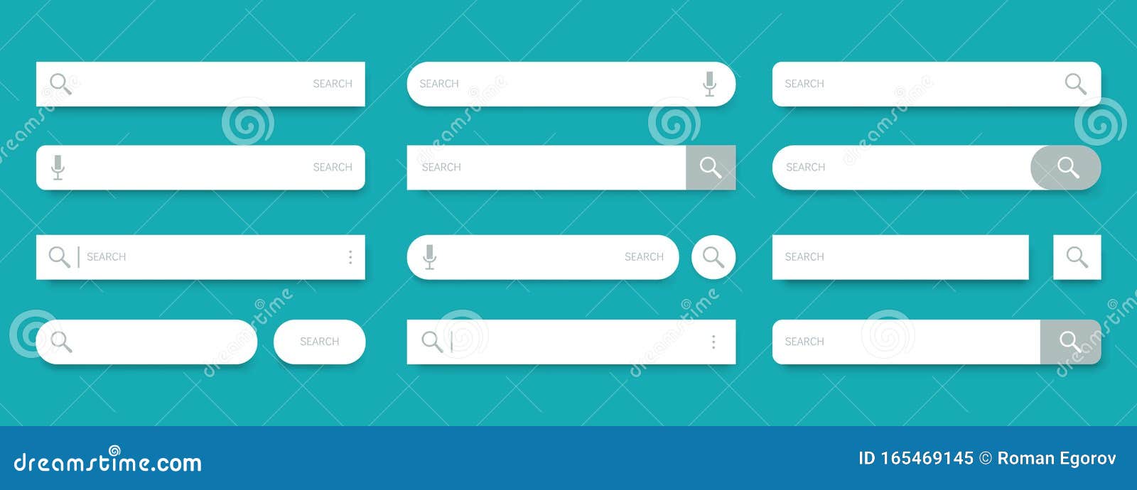 Search Bar Web Ui Elements For Browsers With Text Field And Search Button Mobile Application