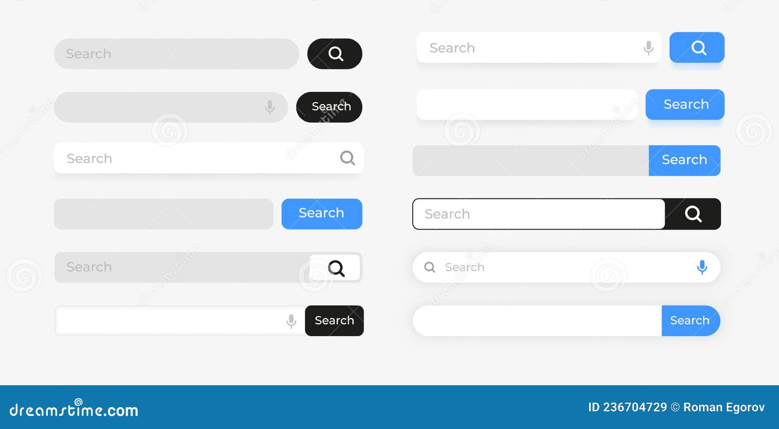 Search Bar. Website Box with Button Interface Element. Input Form ...