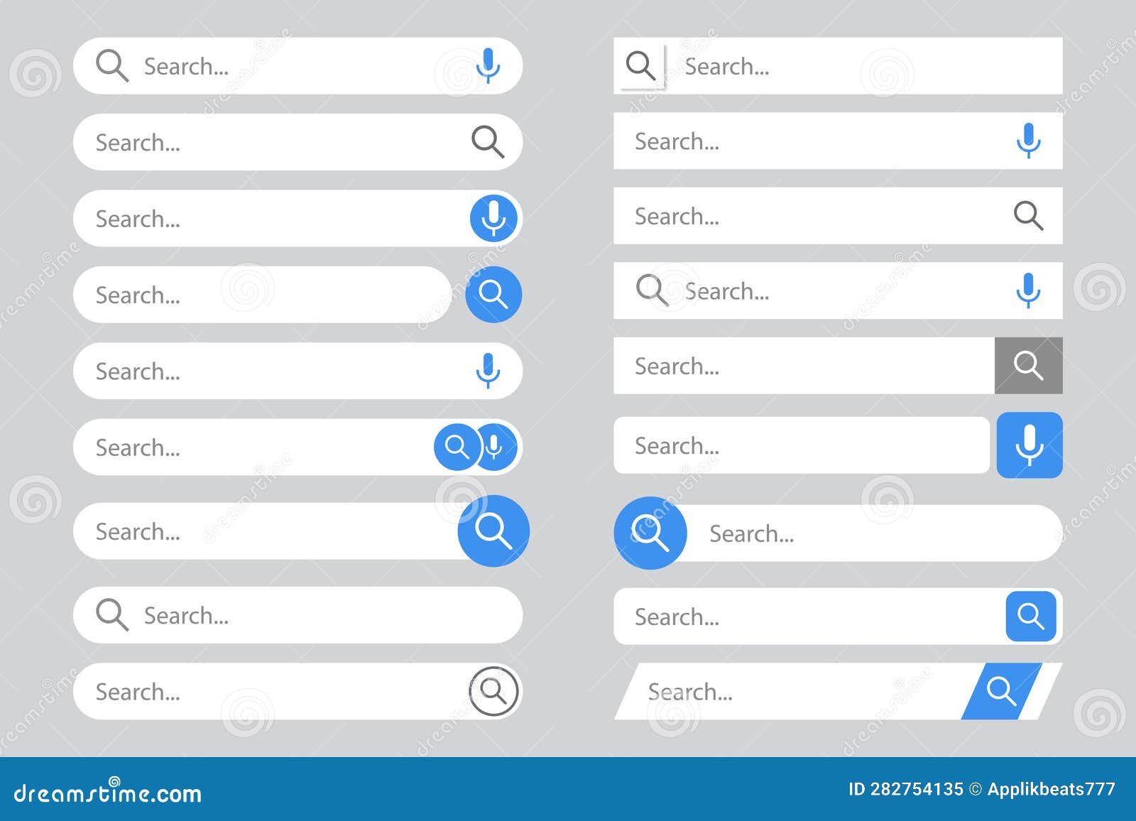 Search Bars Templates Set with Pop Up List or Search Results. Vector ...