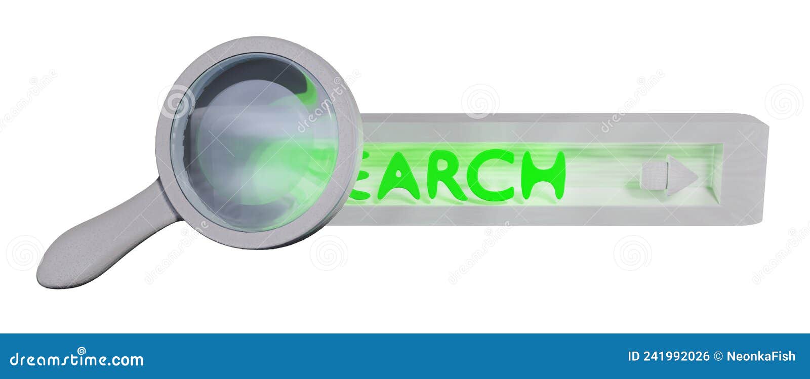 Search Box with a Magnifier, with an Arrow Character Stock Illustration ...