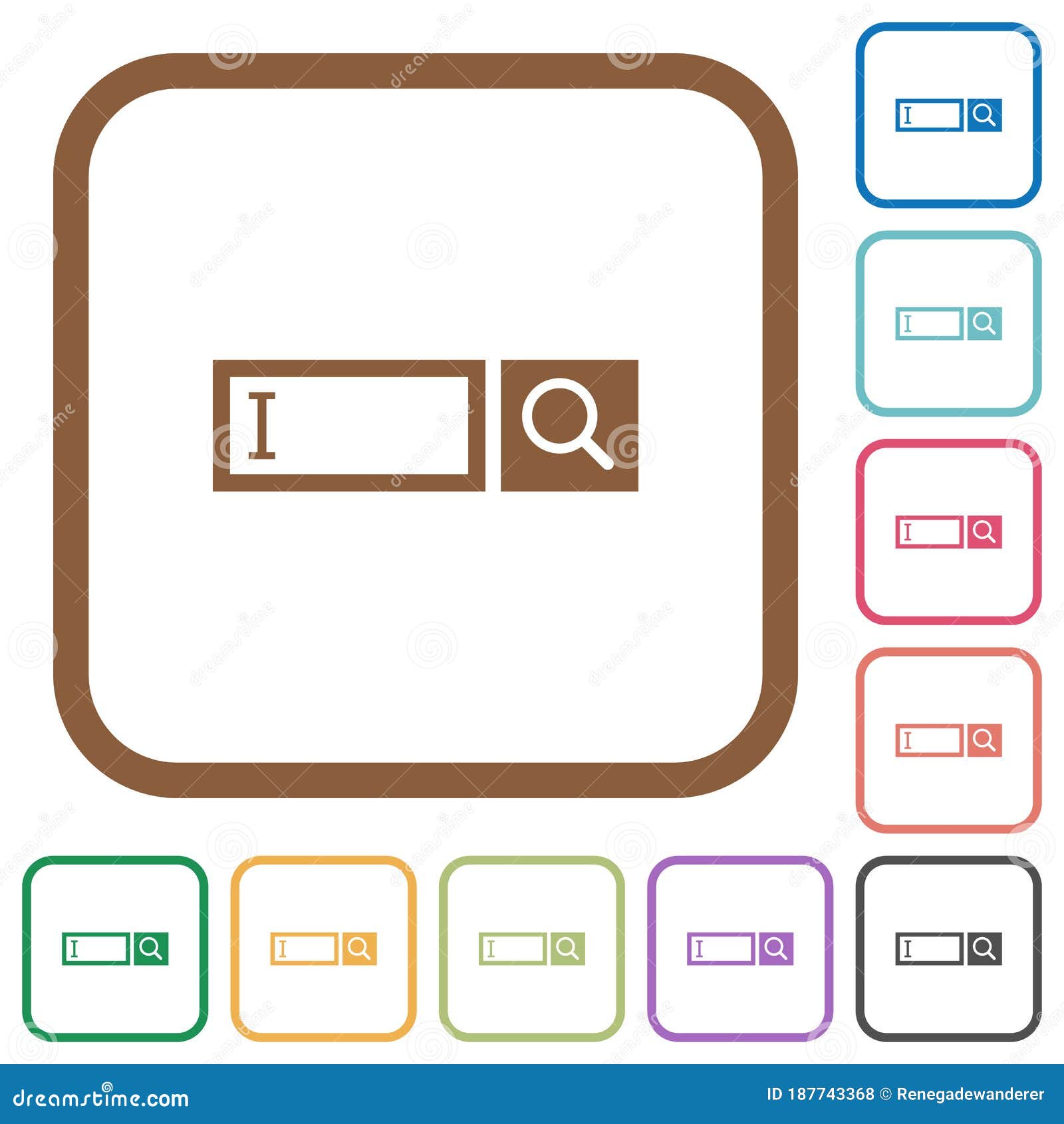 Search box simple icons stock vector. Illustration of interactive ...