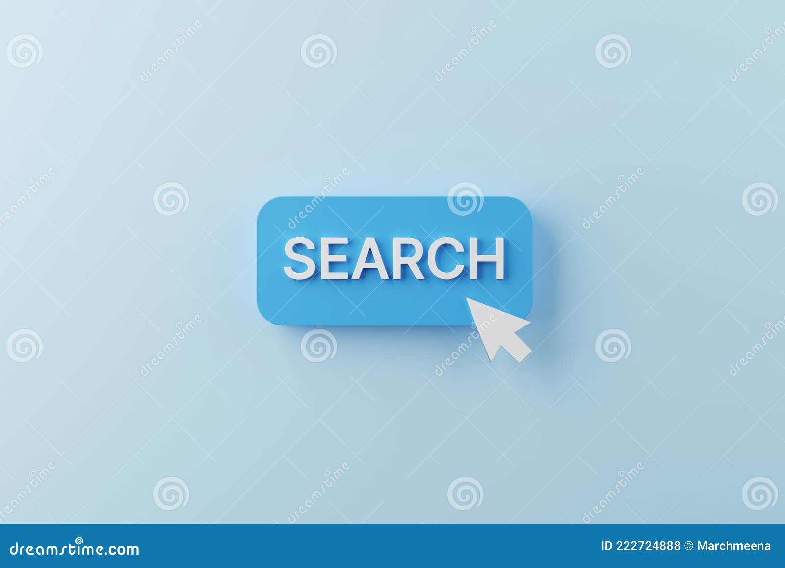 Search Button and Arrow Mouse Click on Light Bule Background Stock ...