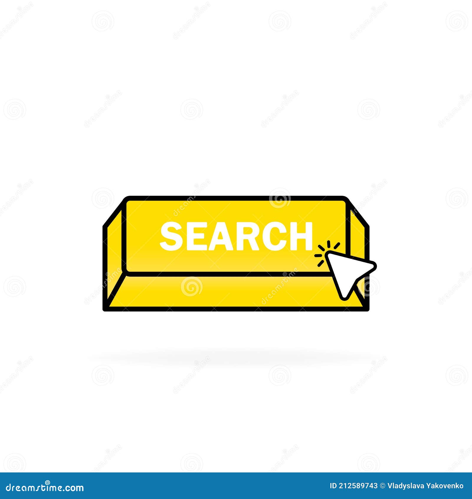 Search Button with Cursor Icon. for Ui Design and Web Site. Vector EPS ...