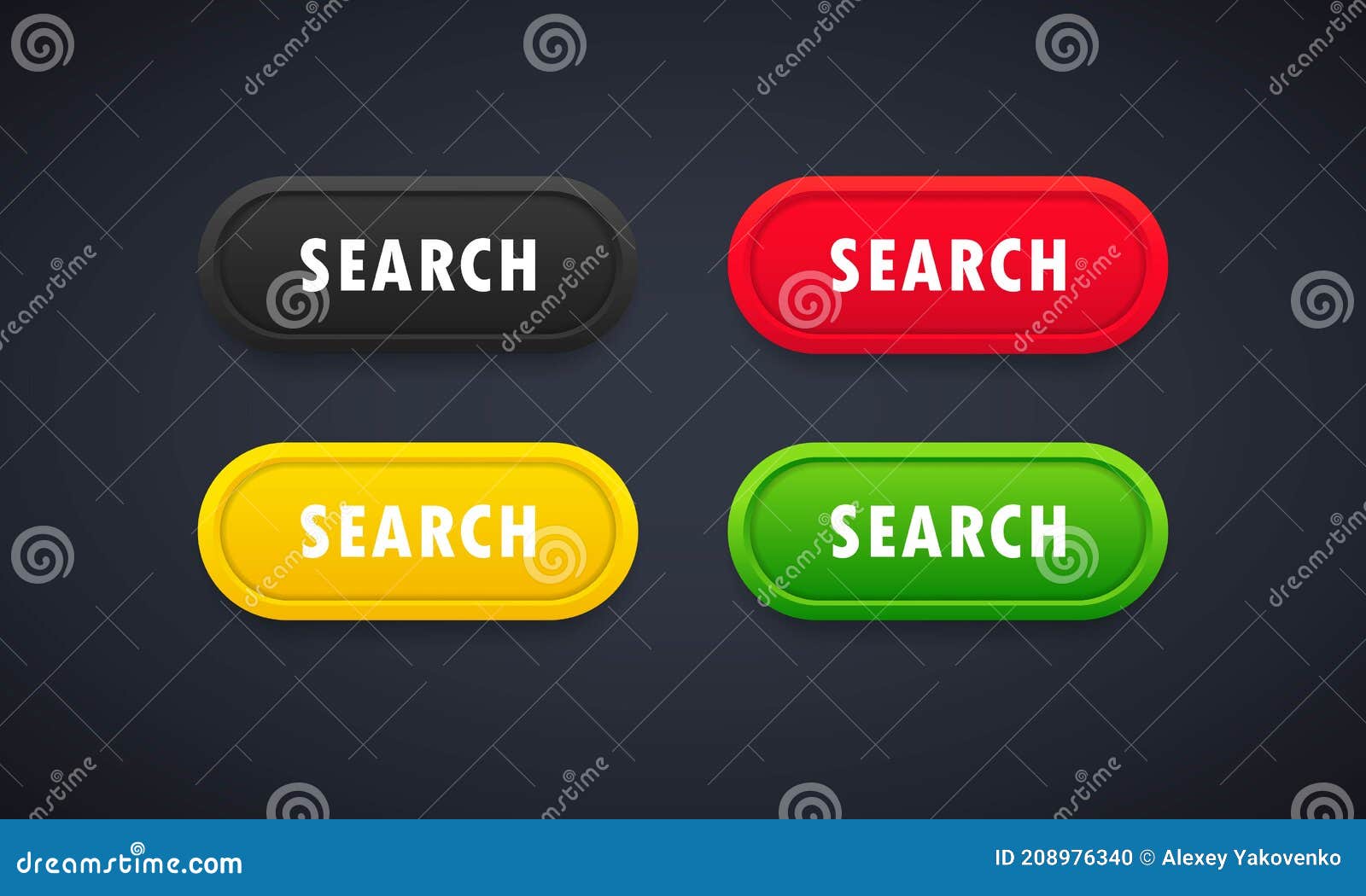 Search Button. Search Icon Set. Vector Web Button Stock Vector ...