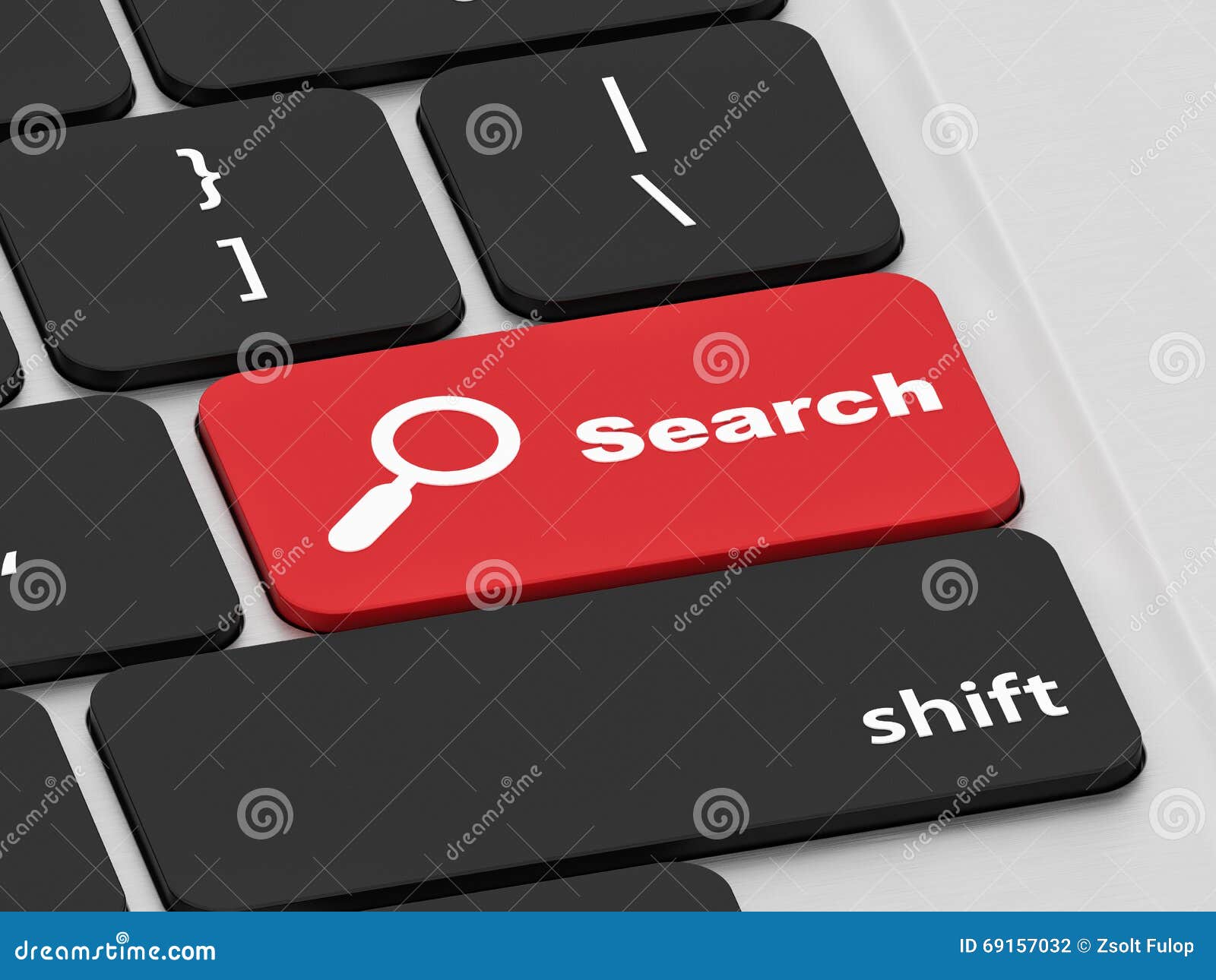 Search Button on a Keyboard Stock Illustration - Illustration of sign ...