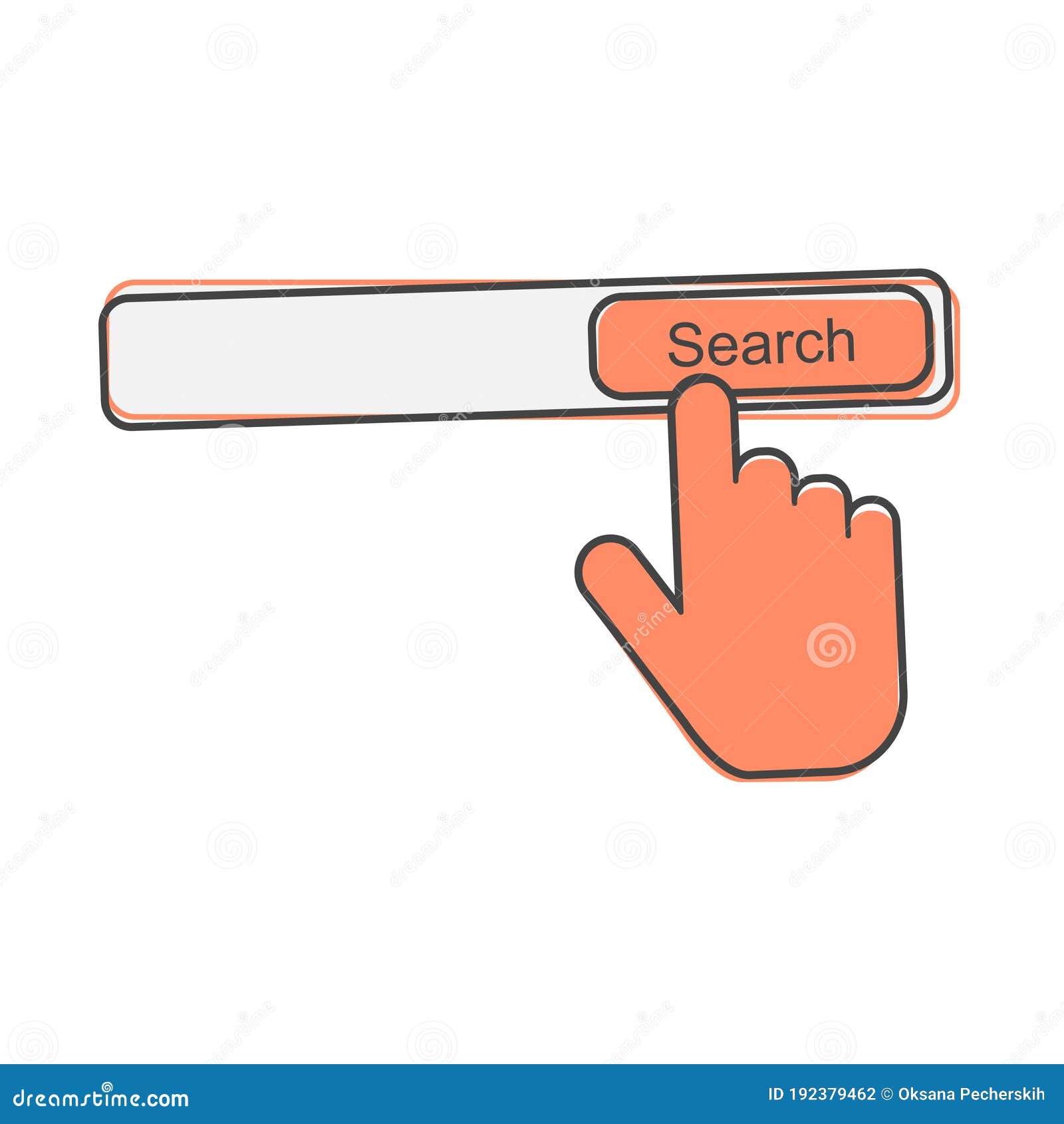 Search Button Vector Icon. the Hand Presses the Search Button on the ...