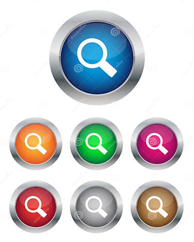 Search buttons stock vector. Illustration of metallic - 25698286