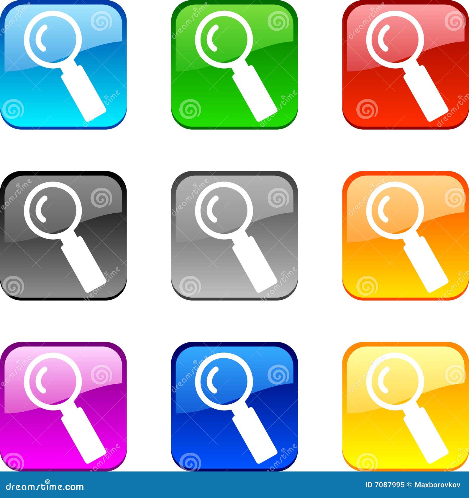 Search buttons. stock vector. Illustration of bright, blue - 7087995