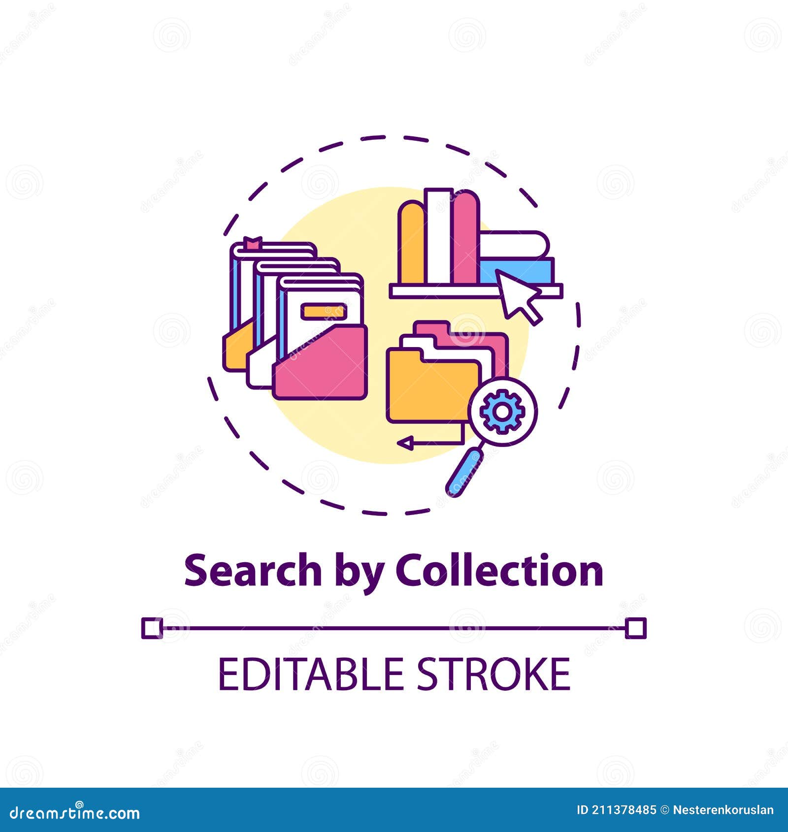 Search by Collection Concept Icon Stock Vector - Illustration of ...