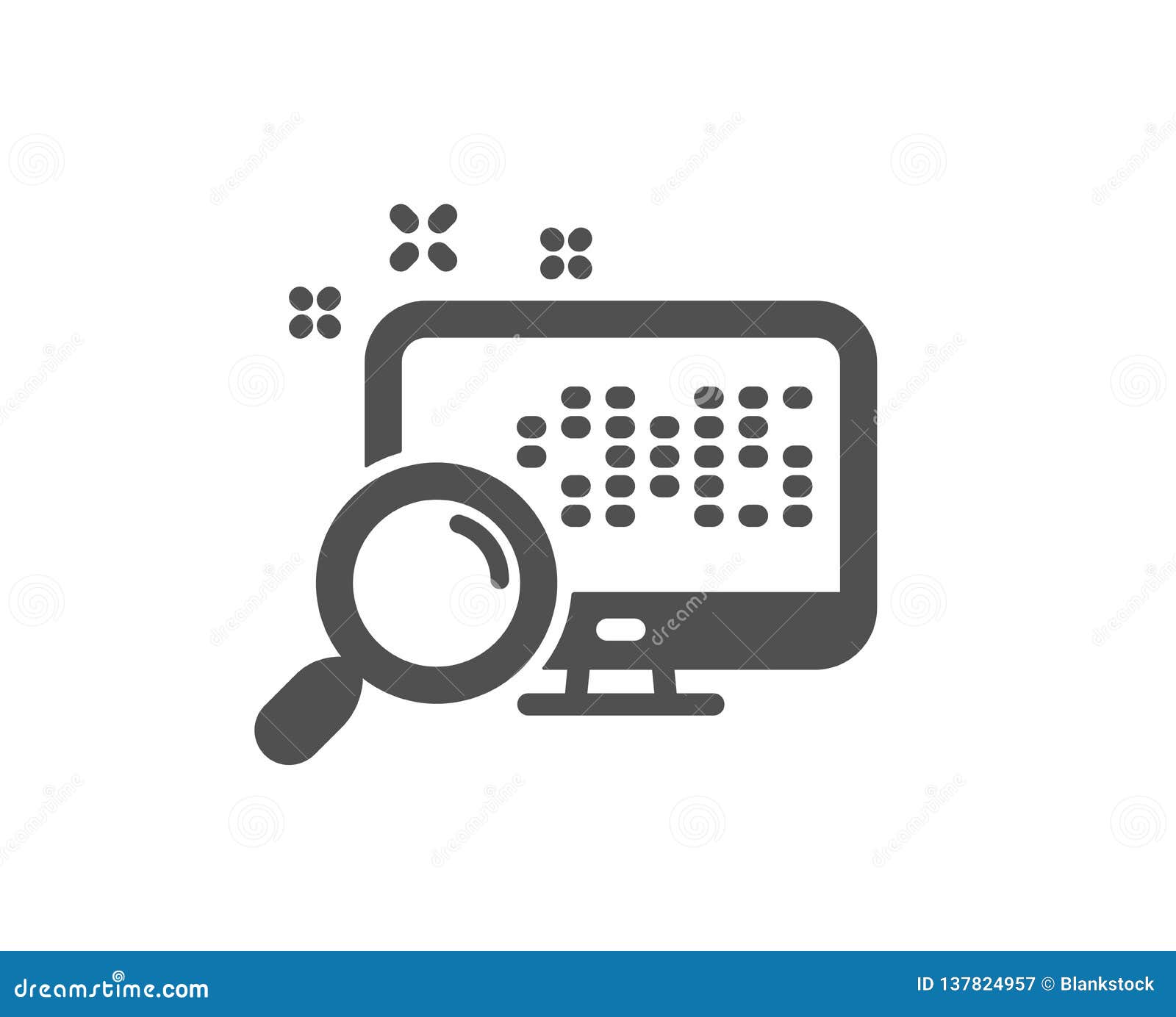 Search in Computer Icon. Find Data Sign. Vector Stock Vector ...