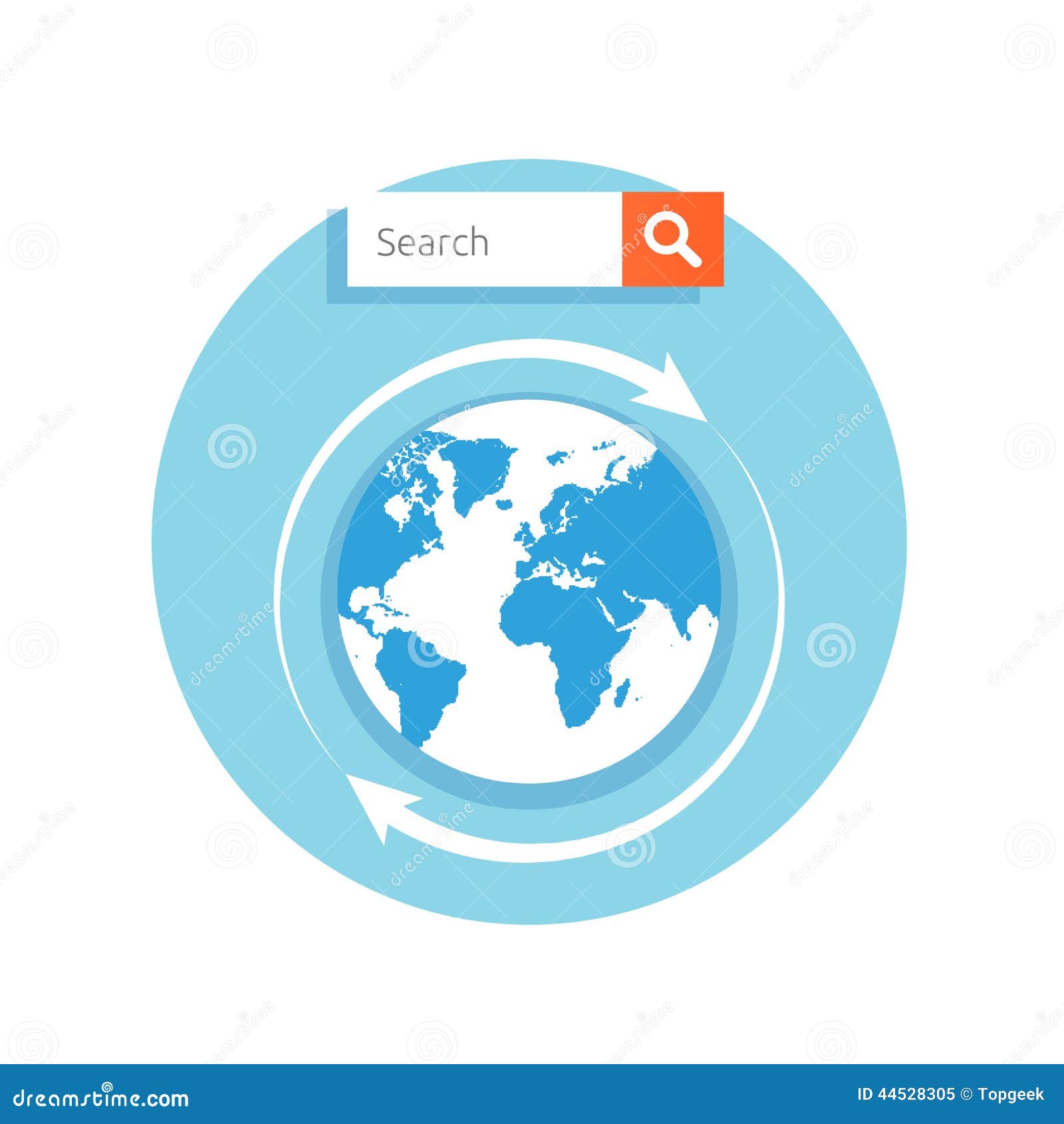 Search Concept Address Bar with Globe Icon Stock Vector - Illustration ...