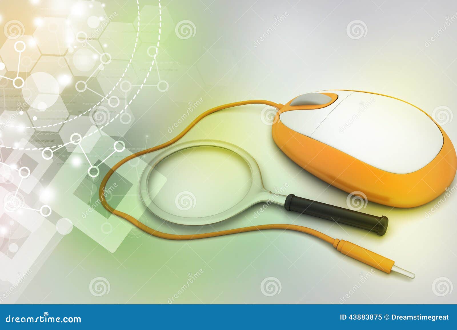 Search Concept. Magnifying Glass with Computer Mouse Stock Image ...