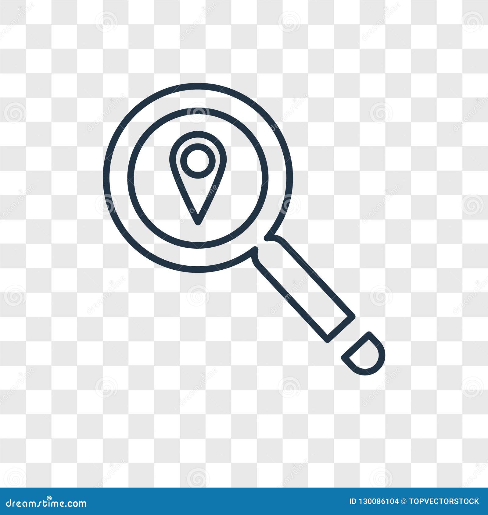 Search Concept Vector Linear Icon Isolated on Transparent Background ...