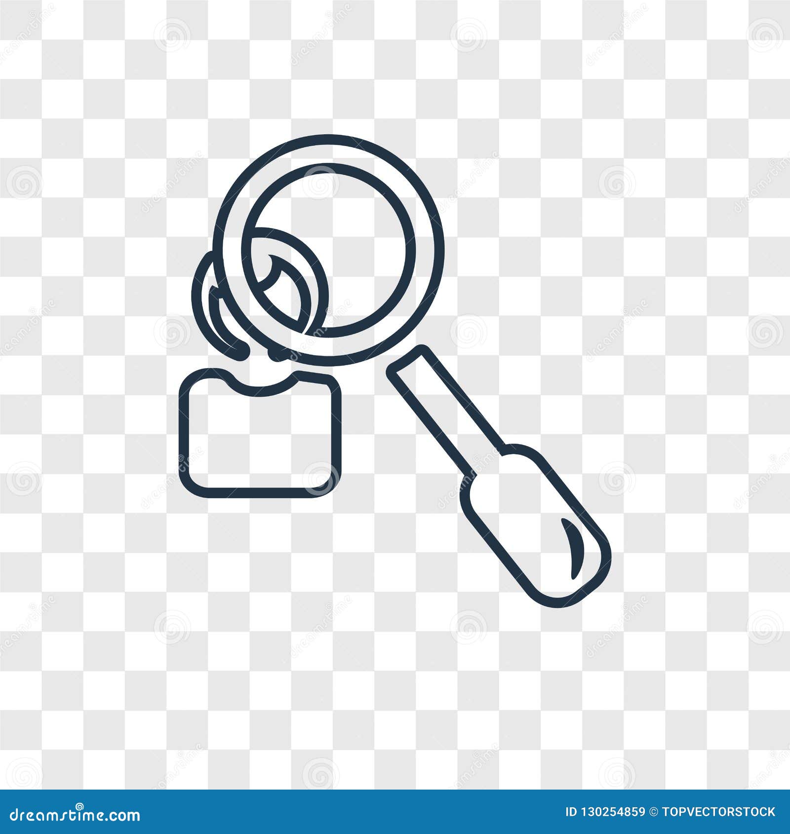 Search Concept Vector Linear Icon Isolated on Transparent Background ...