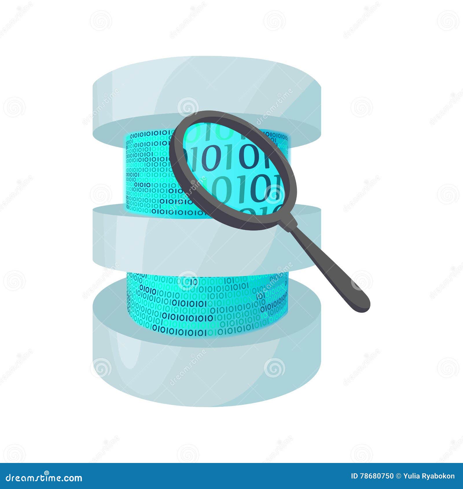 Search Data in Database Icon, Cartoon Style Stock Vector - Illustration ...
