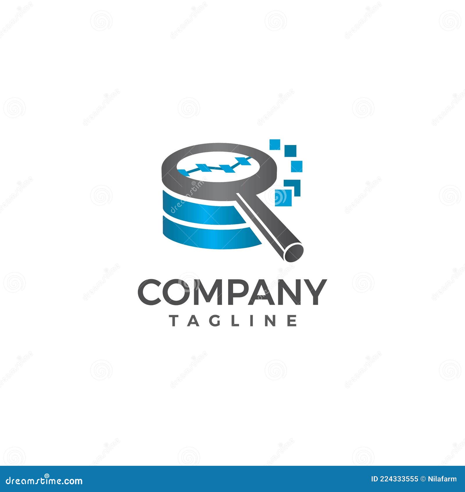 Magnifying Glass Search Database Logo Design Stock Vector ...