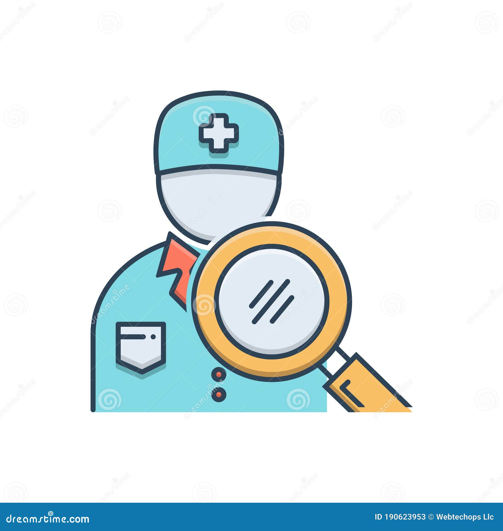 Color Illustration Icon for Search Doctor, Professional and Paramedic ...