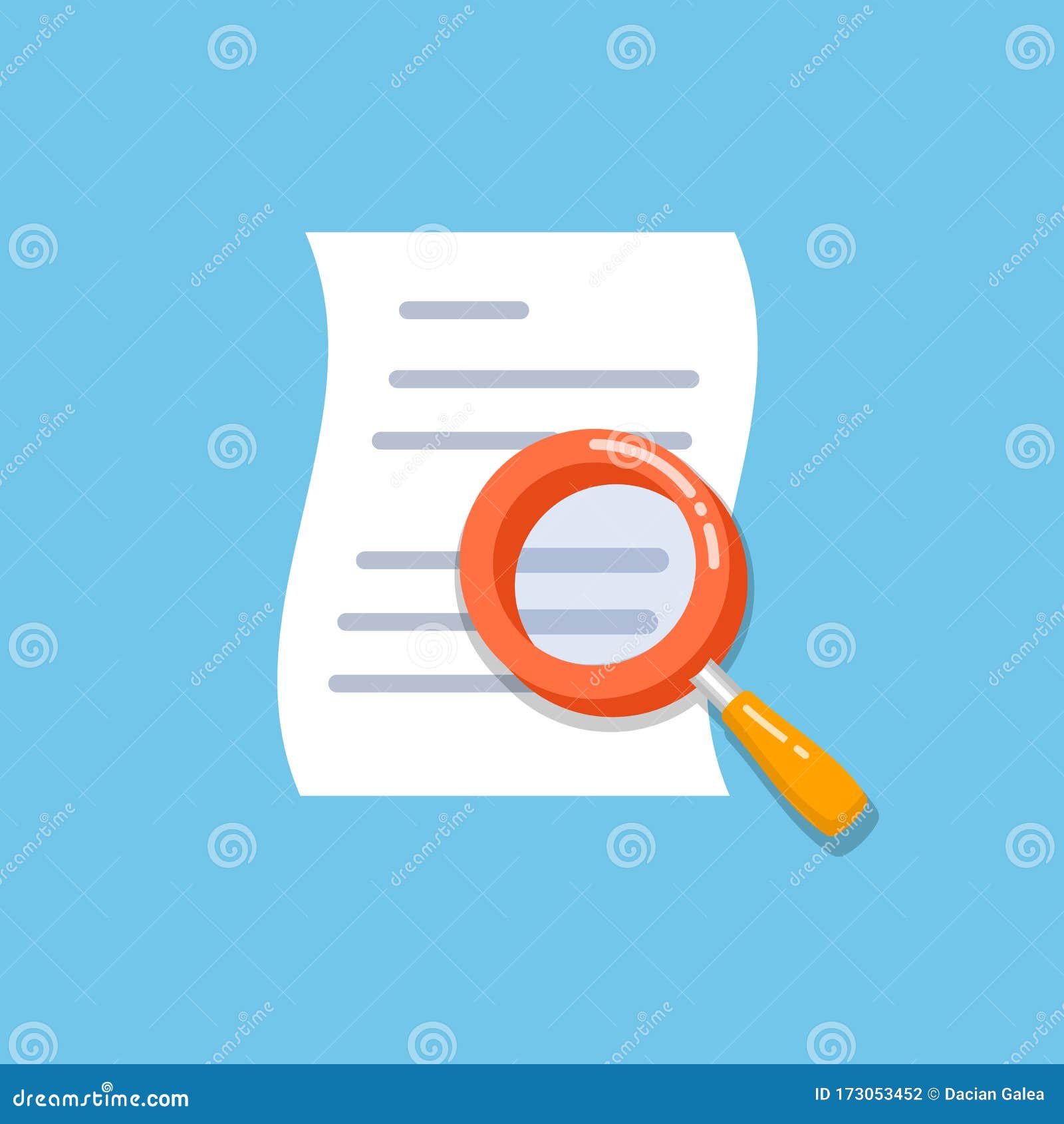 Search Document Flat Vector Icon. File and Magnifying Glass Vector Flat ...