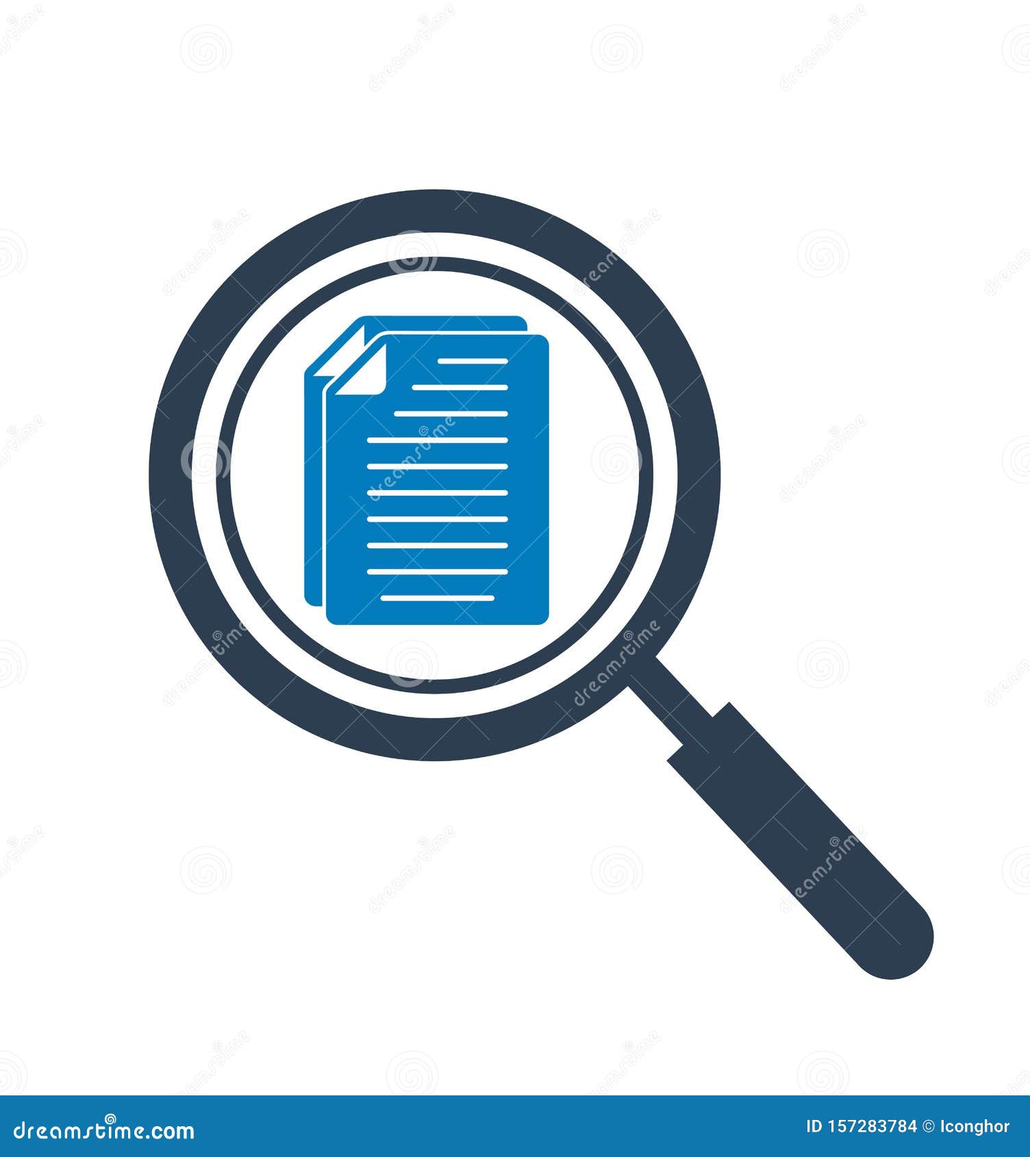 Search document Icon. stock vector. Illustration of document - 157283784