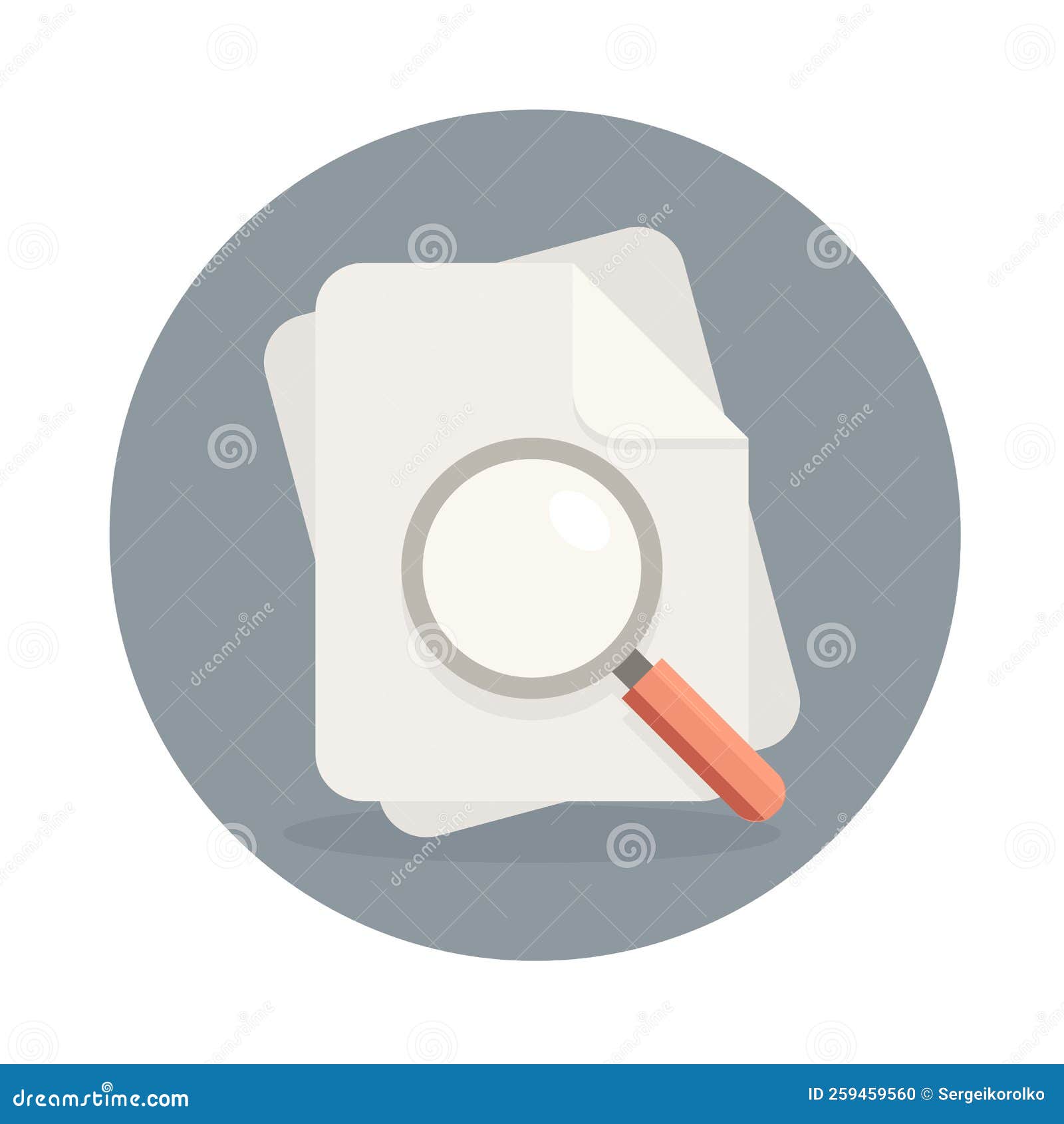 Search Documents Icon. Document Files and Magnifying Glass Stock Vector ...