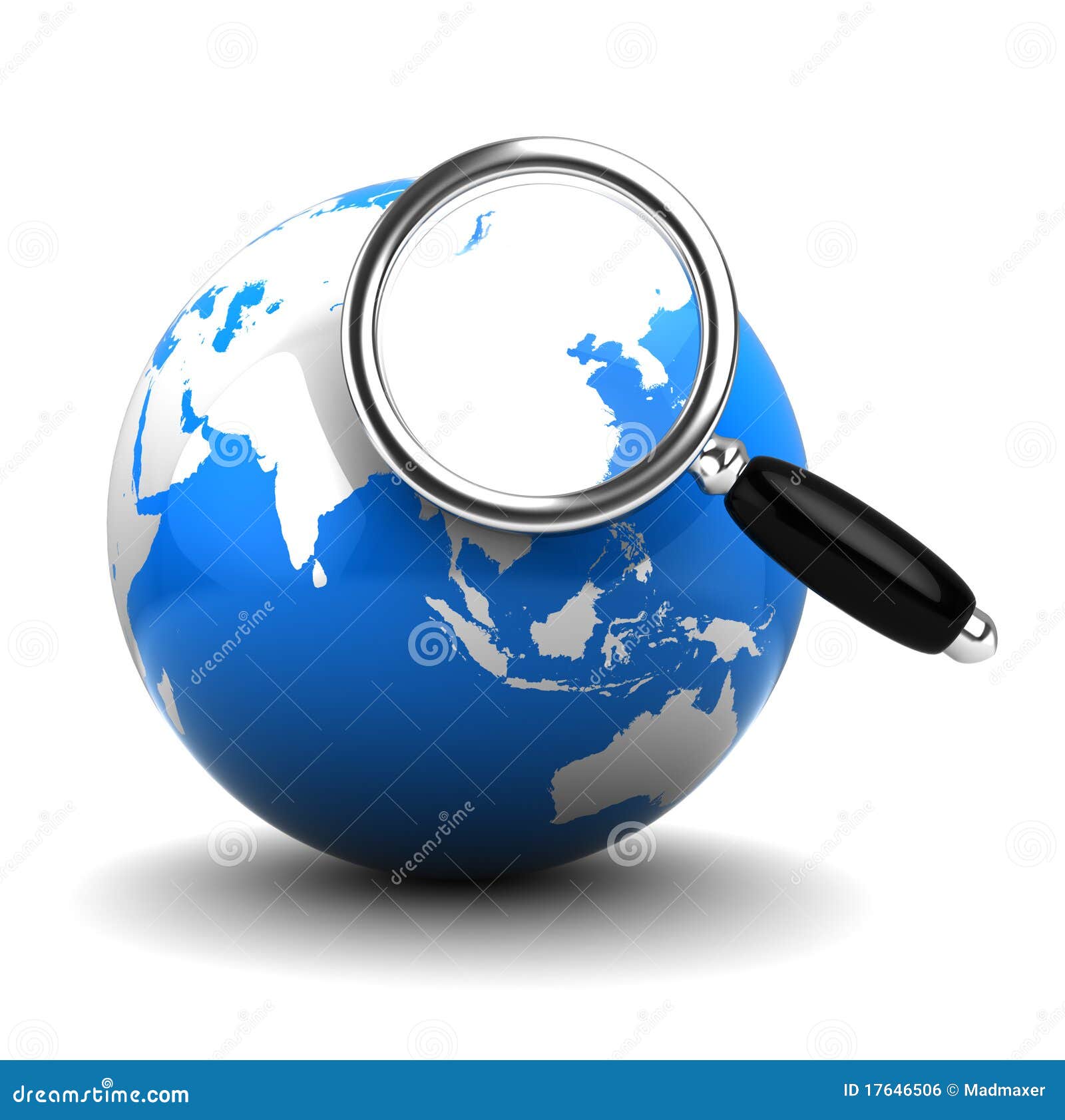 Search on earth stock illustration. Illustration of magnification ...