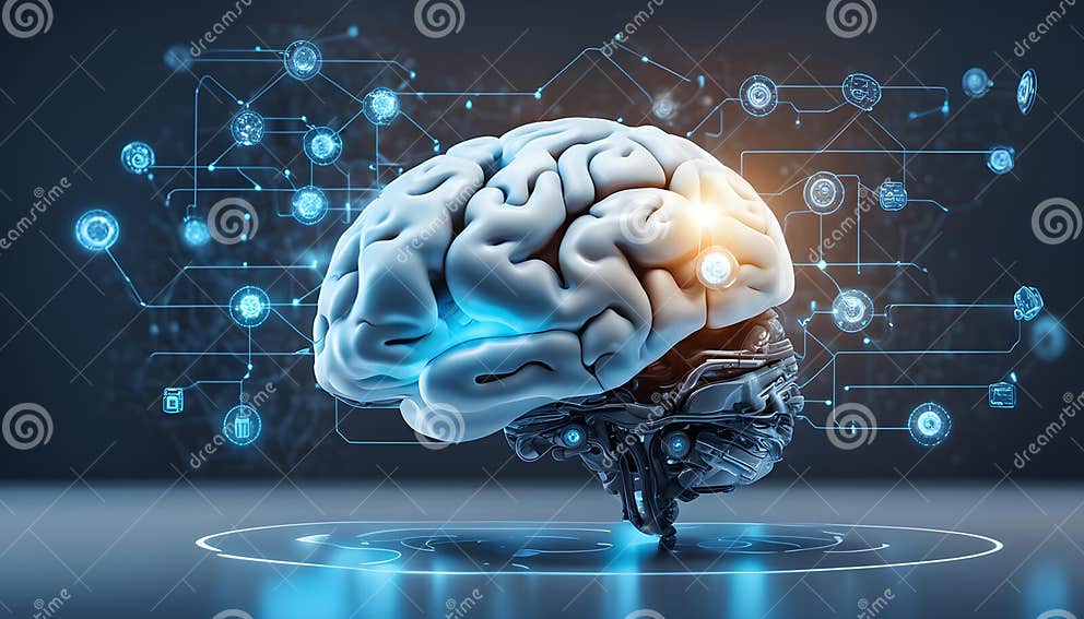 Search Engine of Artificial Intelligence Stock Illustration - Illustration of modern, electric ...