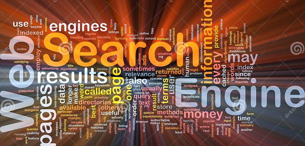 Search Engine Background Concept Glowing Stock Illustration ...