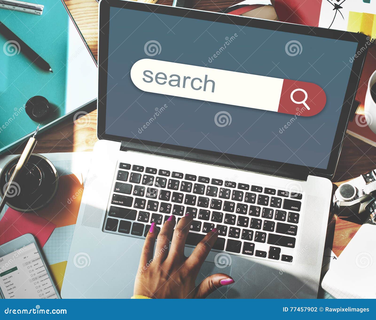 Search Engine Browser Find Looking Concept Stock Photo - Image of home ...