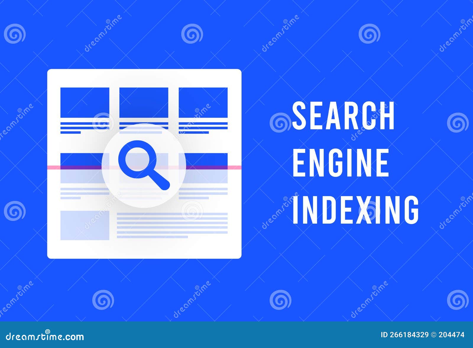Search Engine Indexing Concept. Crawler Bot Scanning Website in Parts ...