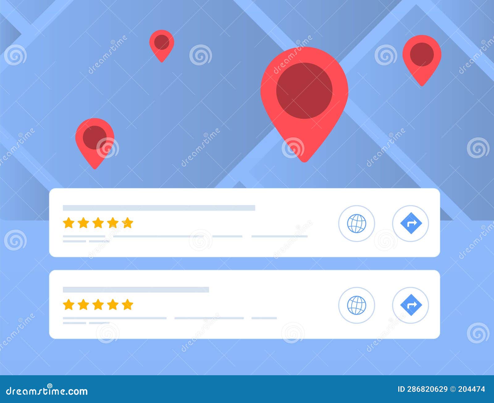 Search Engine Local Map Pack Concept. The Map Segment In Local Search ...